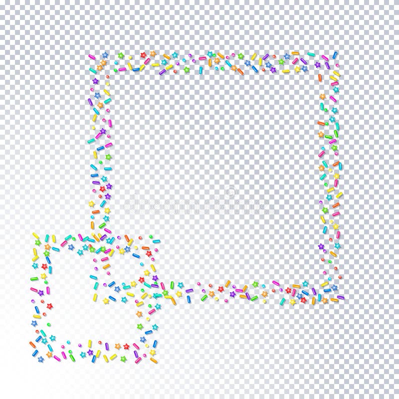Sprinkles Grainy Frame on Transparent Background Stock Illustration ...