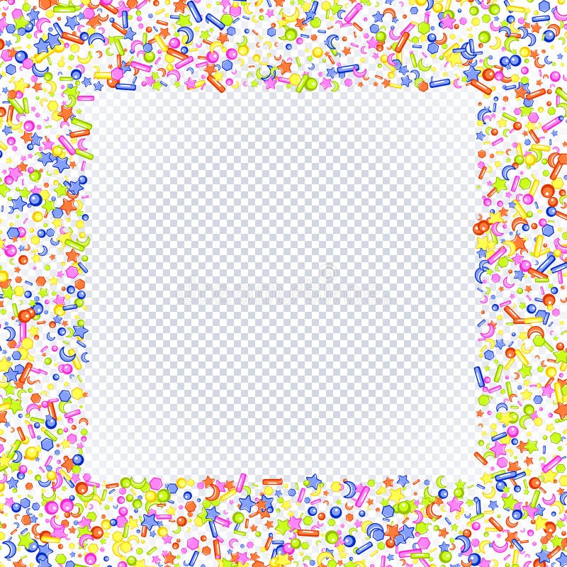 Sprinkles Grainy Frame on a Transparent Background Stock Illustration ...
