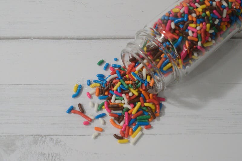 Sprinkles stock photo. Image of pile, sugary, container - 249629848