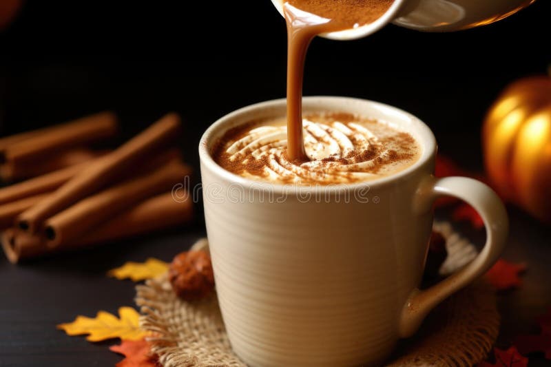 A Sprinkling of Cinnamon Over a Gingerbread Latte Stock Illustration ...