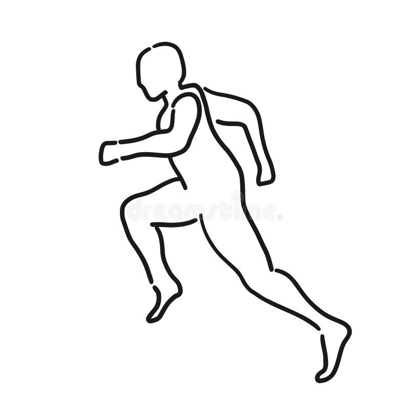 Sprint Athlete Vector Outline Stock Vector - Illustration of runner ...