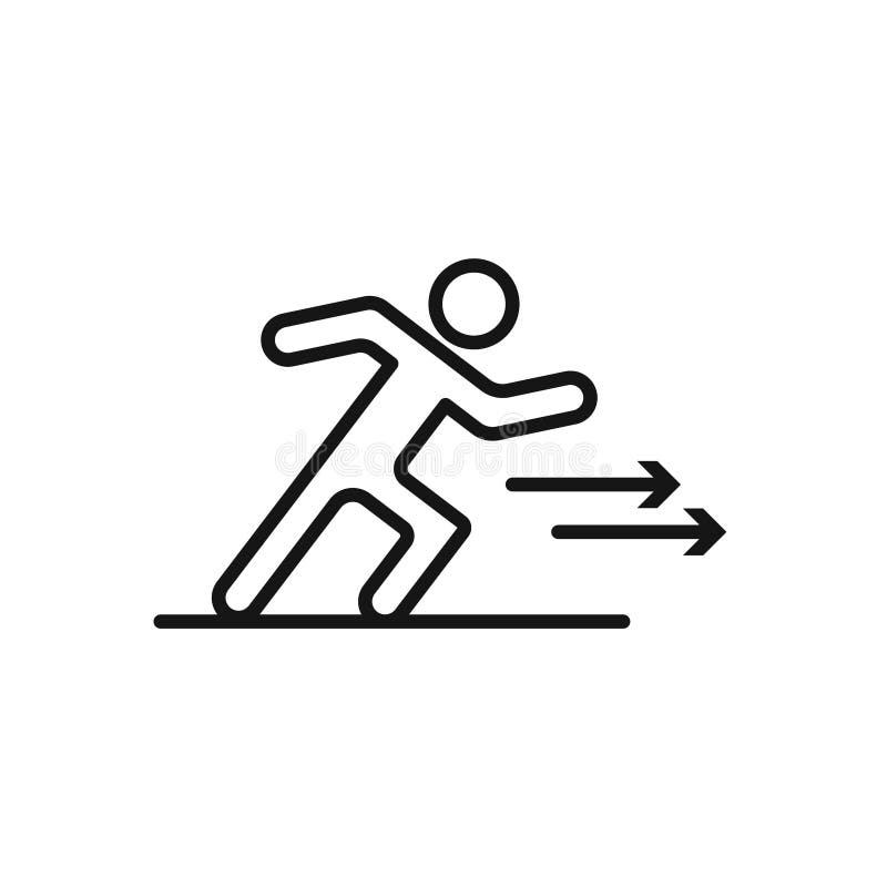 Sprint Icon Black Line Art Vector Stock Illustration - Illustration of ...