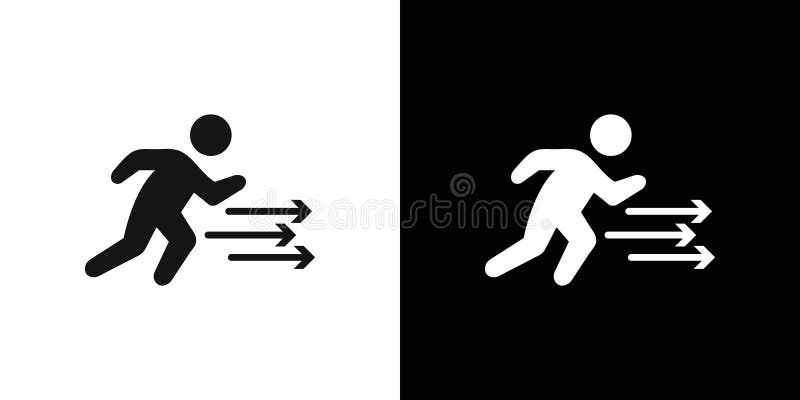 Sprint Icon Flat Vector Set Outline Stock Vector - Illustration of ...