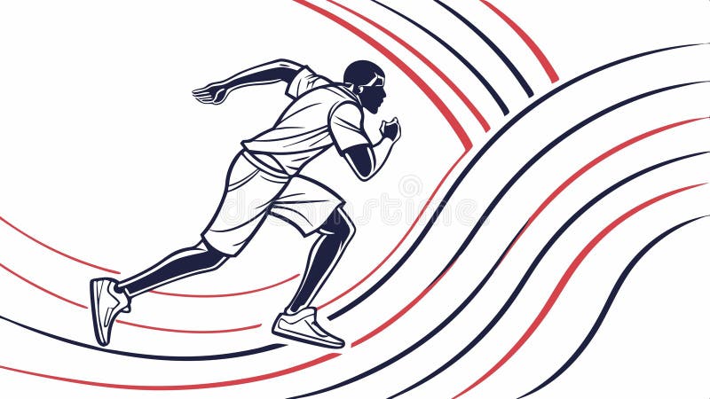 Sprinter in Action, Dynamic Athletic Vector Design Generative AI Stock ...