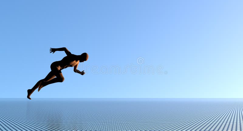 Sprinter on blue stock illustration. Illustration of speed - 58182696