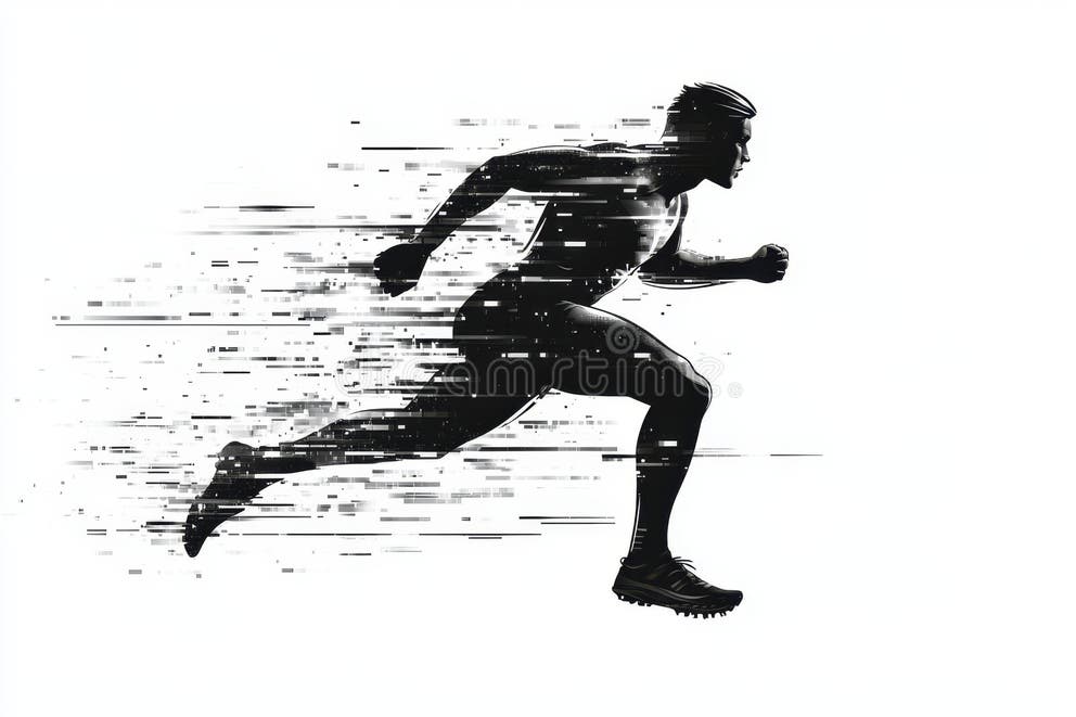 Dynamic Silhouette of a Sprinter Showcasing Speed and Athleticism ...