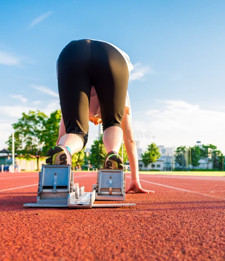 Sprinter Getting Ready To Start. Stock Image - Image of athlete, active ...