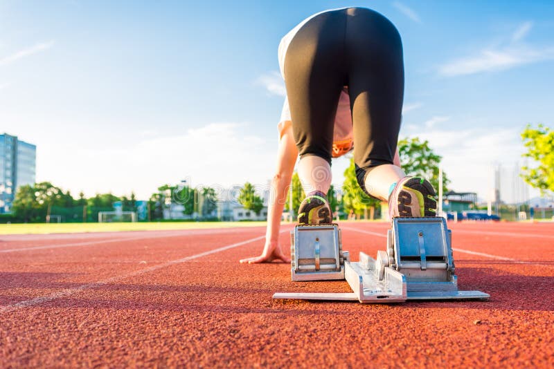 Sprinter Getting Ready To Start. Stock Photo - Image of body, achieve ...