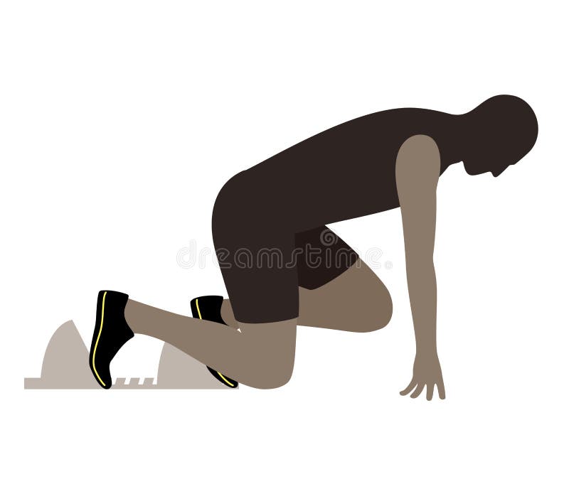 Sprinter Getting Ready To Start Running Vector Illustration Stock ...