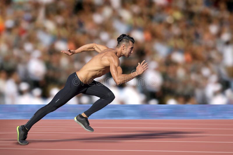 Sprinter man stock image. Image of jogging, champion - 75381543