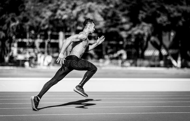 Sprinter man stock photo. Image of line, action, racetrack - 75381580