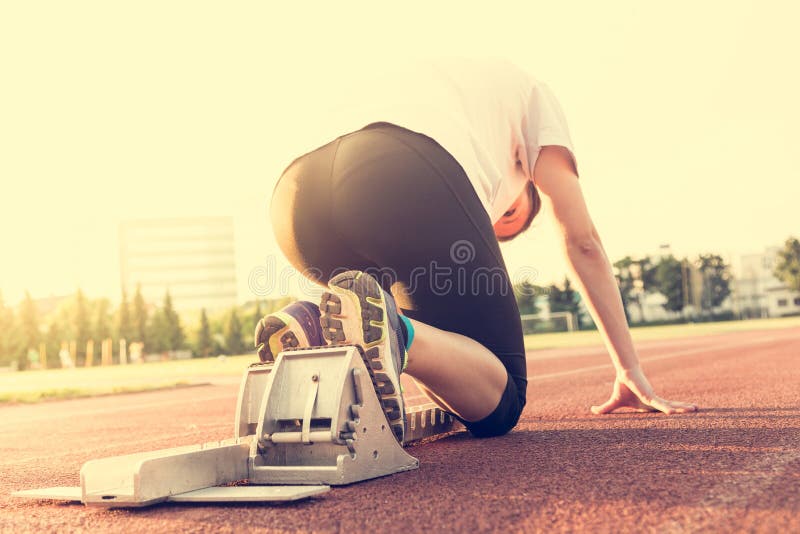 Sprinter ready to start. stock photo. Image of athlete - 54796678
