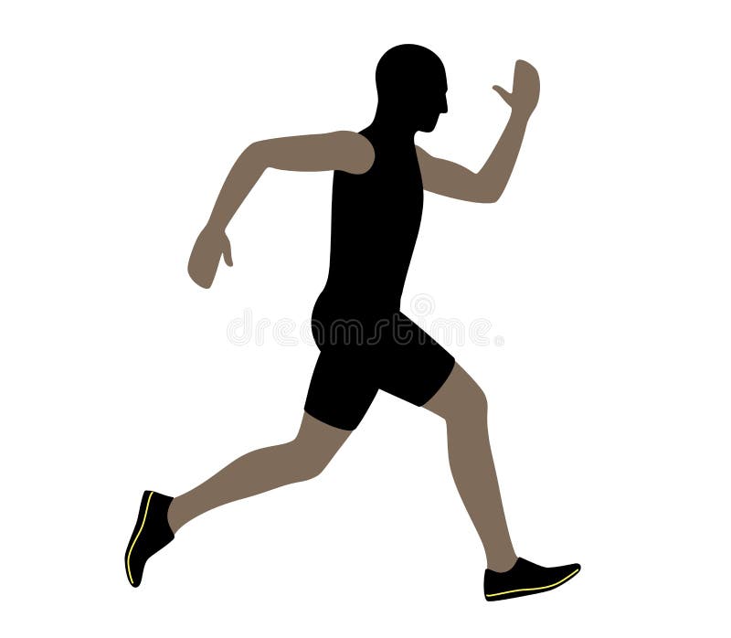 Sprinter are Running, Flat Design Vector Illustration Stock Vector ...