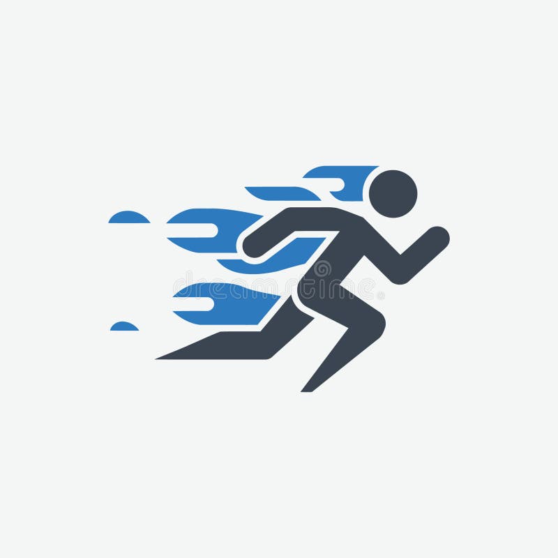 Sprinter Running at Top Speed Icon Stock Vector - Illustration of ...