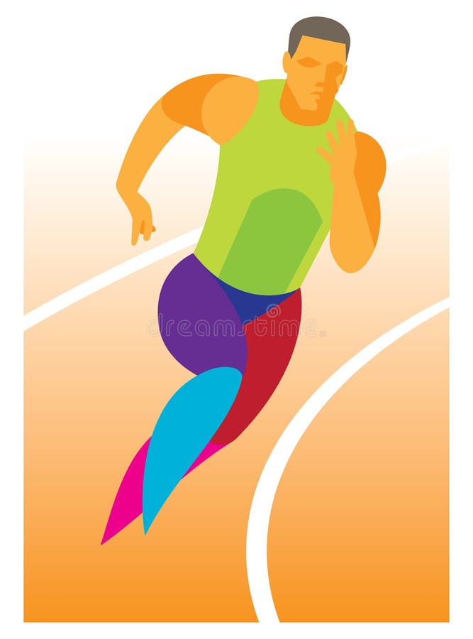 Sprinter Runs Distance 200 Meters Stock Illustrations – 1 Sprinter Runs ...