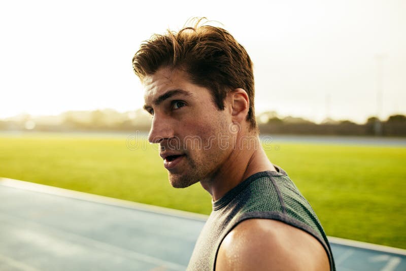 Sprinter Standing on Running Track Stock Photo - Image of olympics ...
