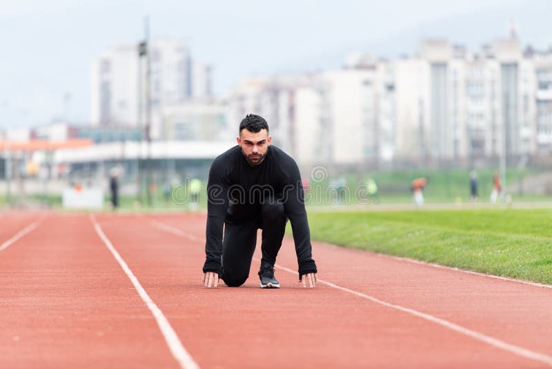 Sprinter Starting Sprint stock image. Image of concentration - 218368583