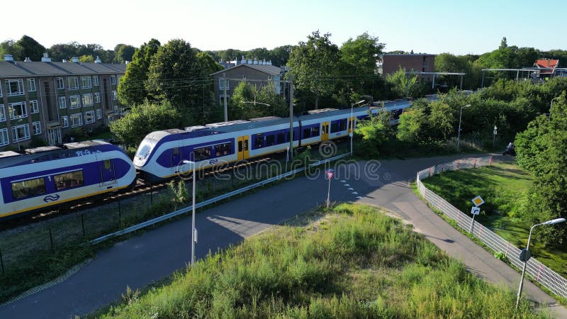 Sprinter Train of NS Driving through the City of Haarlem Stock Video ...