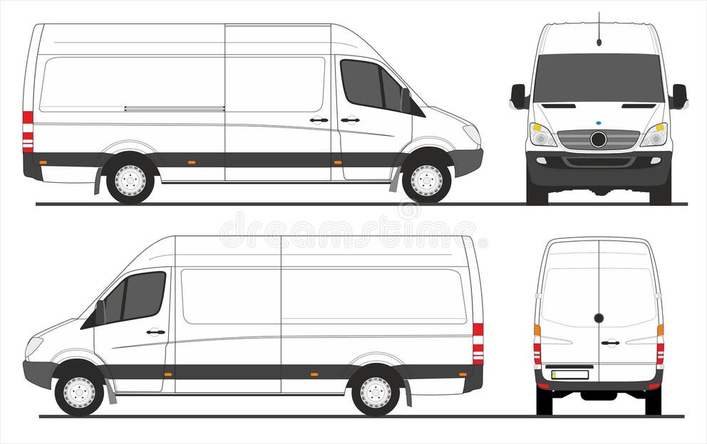 Mercedes Sprinter Van LWB stock vector. Illustration of wheelbase ...