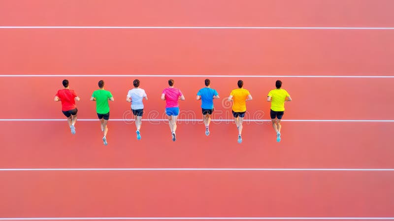 Sprinters Launch from the Starting Blocks in a Track and Field Race ...