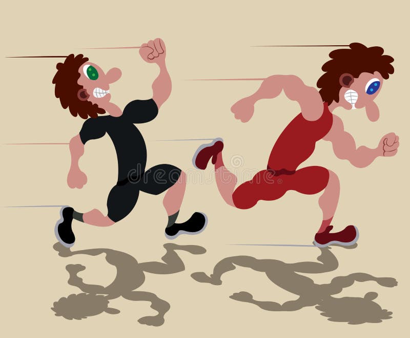 Sprinters on the Race Track Stock Vector - Illustration of contest ...