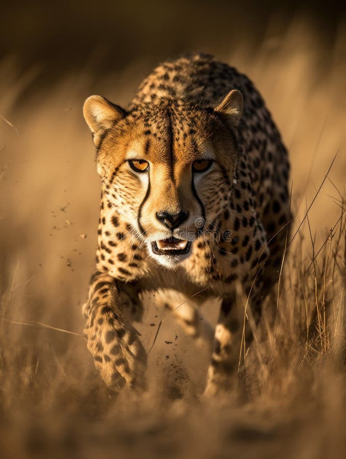 Sprinting Cheetah: a Display of Speed, Grace, and Power . Stock ...