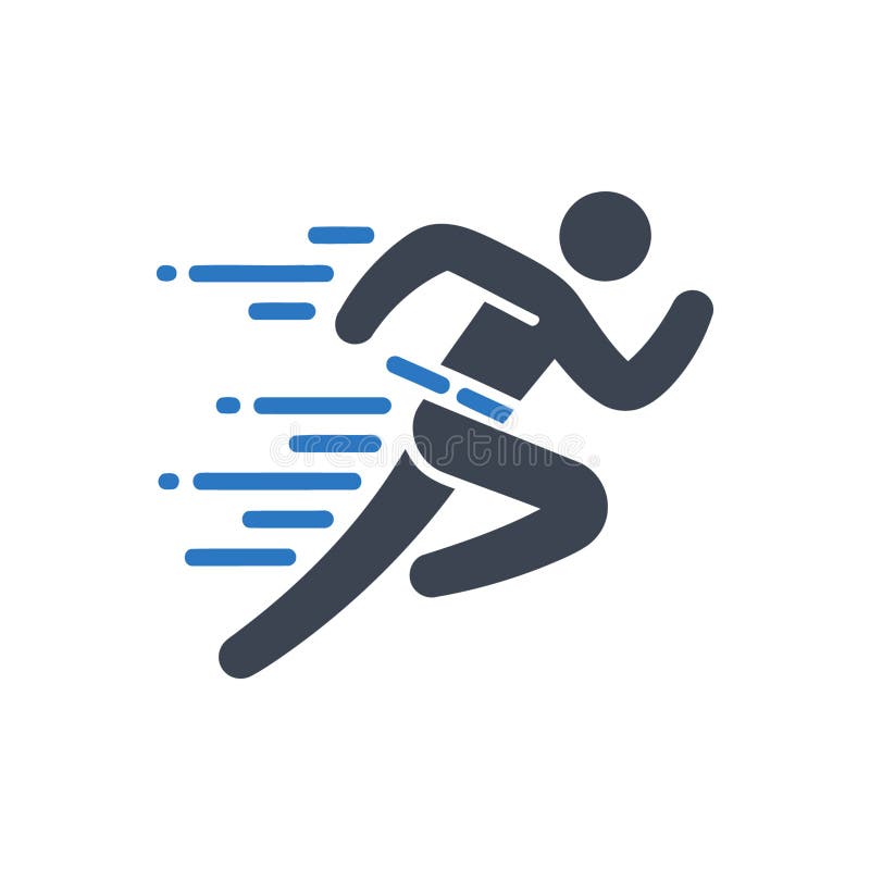 Sprinting Motion Icon stock vector. Illustration of symbol - 374474459