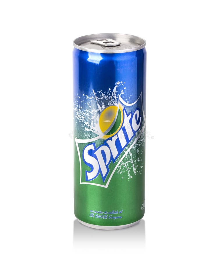 Sprite Puede En El Fondo Blanco Fotografía editorial - Imagen de objeto ...