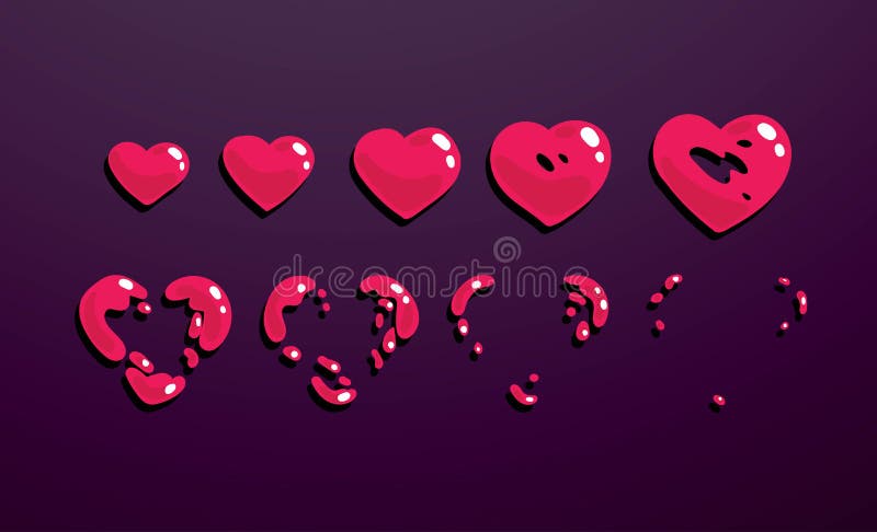 A Sprite Sheet,explosion of a Heart. Animation for a Game or a Cartoon ...