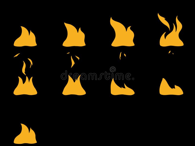Sprite Sheets Fire Loop. Ready for Games or Cartoon. Stock Illustration ...