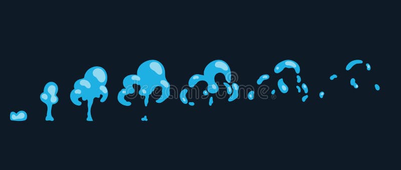 Sprite Sheet of Water Splashes. Animation for Game or Cartoon. Stock ...