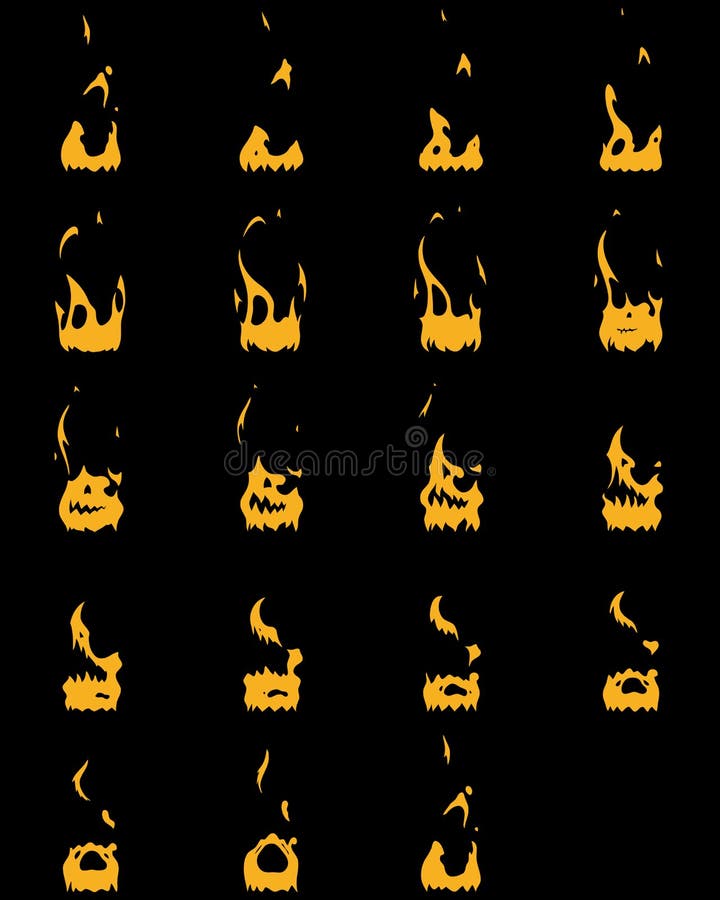 Sprite Sheets Fire Loop. Ready for Games or Cartoon. Stock Illustration ...