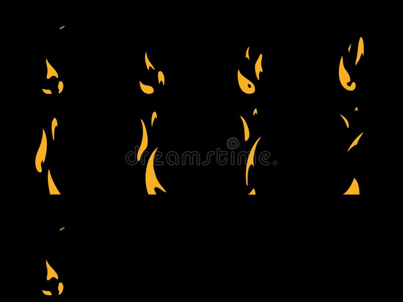 Sprite Sheets Fire Loop. Ready for Games or Cartoon. Stock Illustration ...