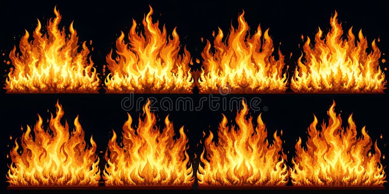 Sprite Sheets Flame Ready for Games Generative AI Stock Image - Image ...