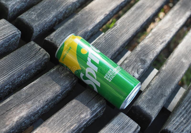 Sprite tin can in Vienna editorial stock image. Image of company ...