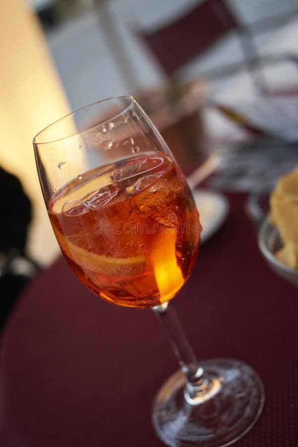 Spritz cocktail with chips stock image. Image of holiday - 114063665