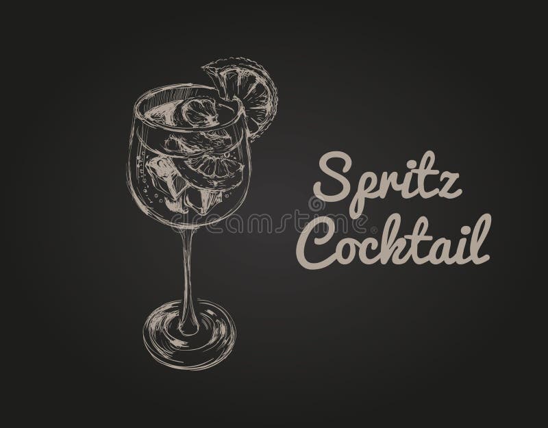 Spritz Hand Drawn Summer Spritz Cocktail Drink Vector Illustration ...