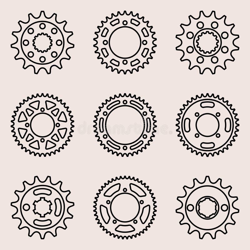 Sprocket Wheel Vector Icons Stock Vector - Illustration of industry ...