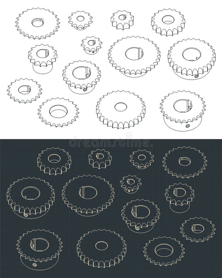 Sprockets Isometric Blueprints Stock Vector - Illustration of sketch ... Sprockets Isometric Blueprints Stock Vector - Illustration of sketch ...