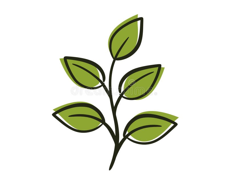 Sprout with Five Leaves. Spring, Planting and Nature Design Element ...