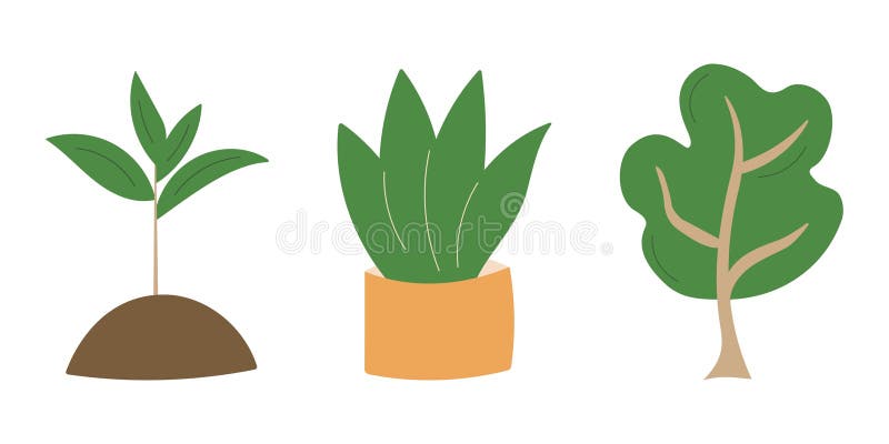 Sprout Flower Plant Pot Tree Eco Bio Stock Vector - Illustration of ...