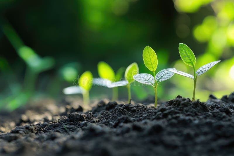 Sprout Growing in Soil Close Up Showing Development Stages Stock Image ...