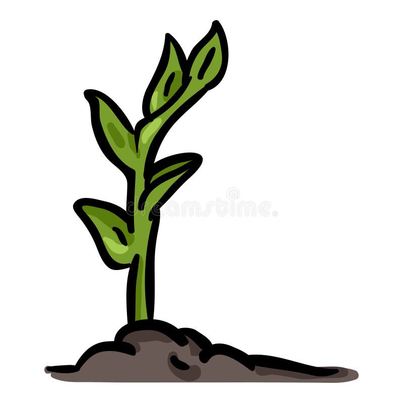 Sprout - Hand Drawn Doodle Icon Stock Vector - Illustration of single ...