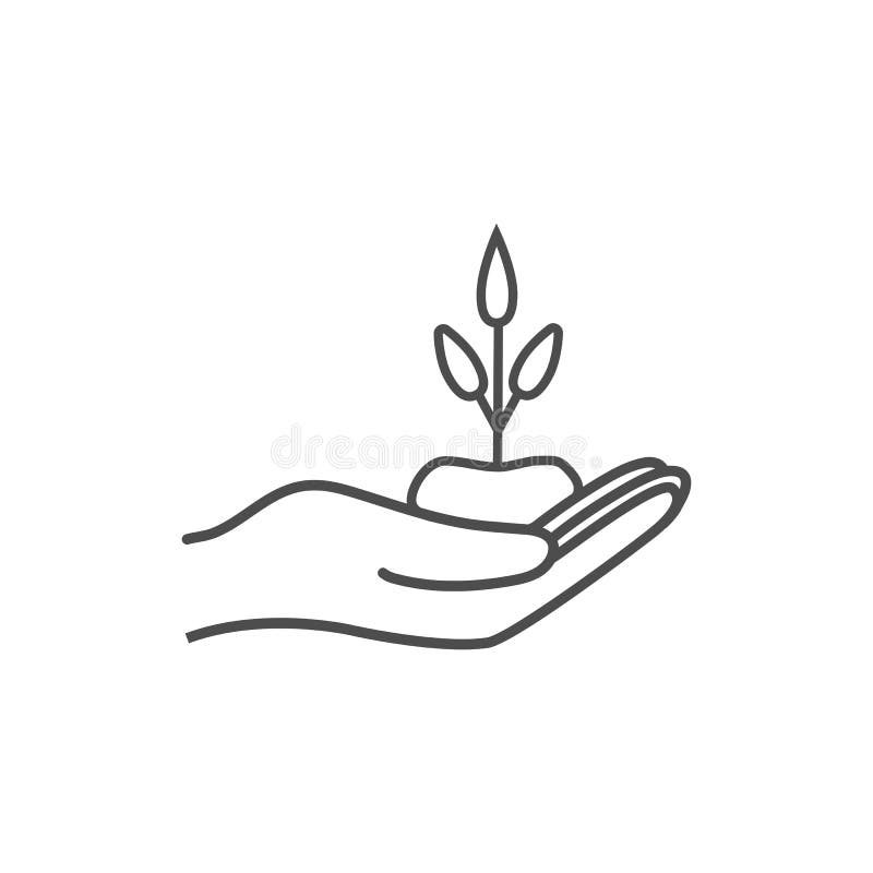 Sprout in Hand Icon, Plant in Hand, Flat, Vector Stock Illustration ...