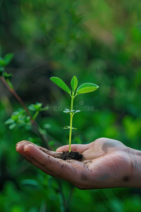 Sprout in Hands Selective Focus Stock Image - Image of growing, green ...