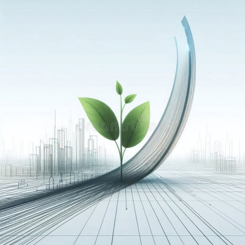 A Sprout of Hope in the World of Technology. Stock Image - Image of ...