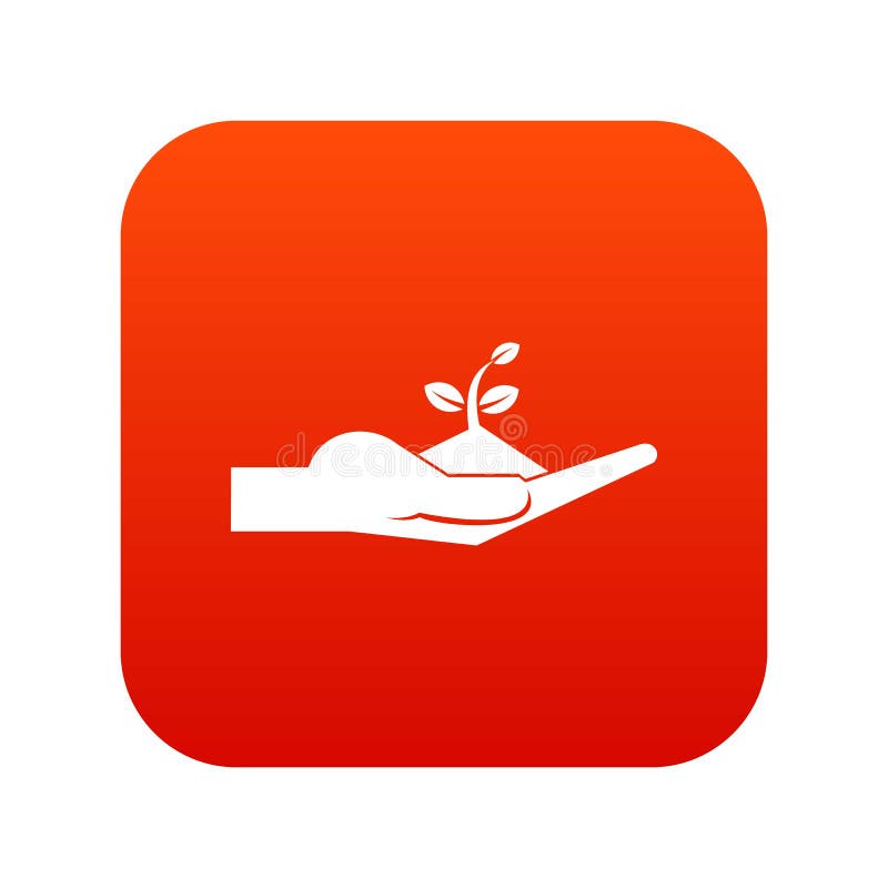 Sprout Human Hand Icon Digital Red Stock Illustrations – 3 Sprout Human ...
