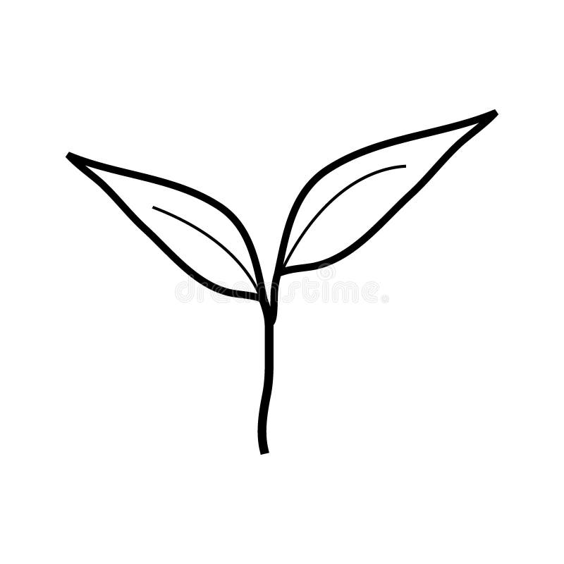 Sprout icon on white. stock illustration. Illustration of gardening ...