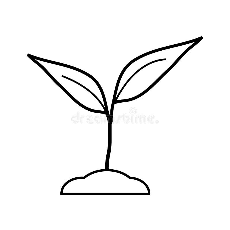 Sprout icon on white. stock illustration. Illustration of gardening ...