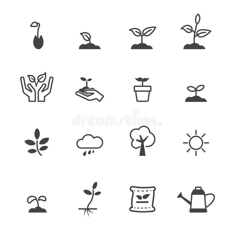 Sprout icons stock vector. Illustration of organic, growing - 54019521